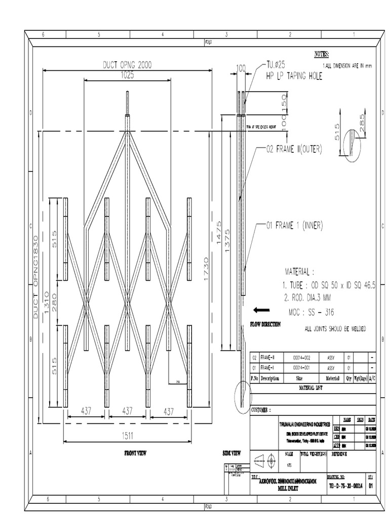 Aerofoil-Mill Inlet Rev 01 | PDF