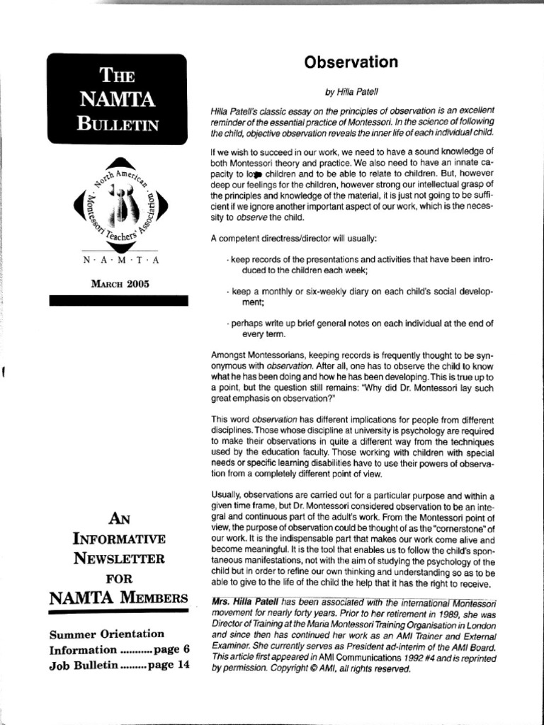 Patell H Observation NAMTA 2005 | PDF