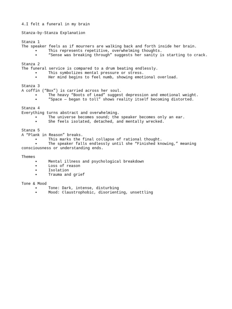 I Felt A Funeral in My Head | PDF