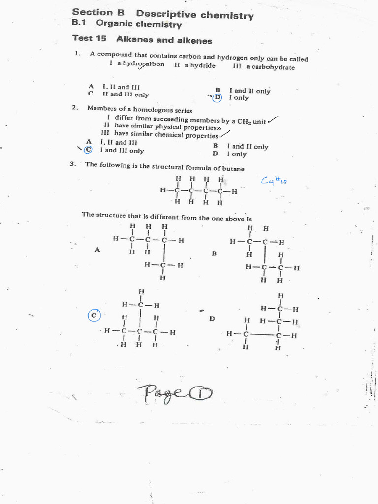 Section B Organic Chemistry Lessons | PDF