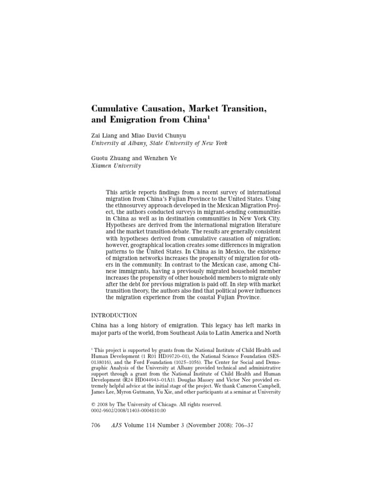 Emigration Patterns from Fujian, China | PDF | Human Migration ...