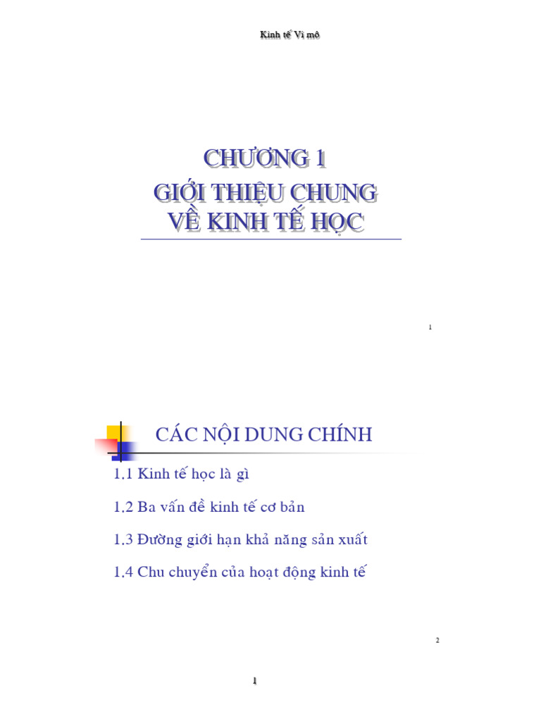 Chương 1 Gioi Thieu Chung Ve Kinh Te Hoc | PDF