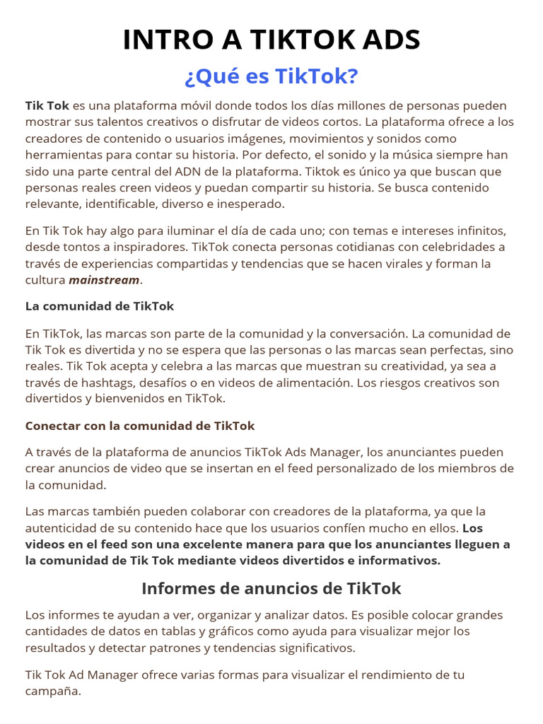 Guía Completa de TikTok Ads | PDF | Aplicación movil | Informática
