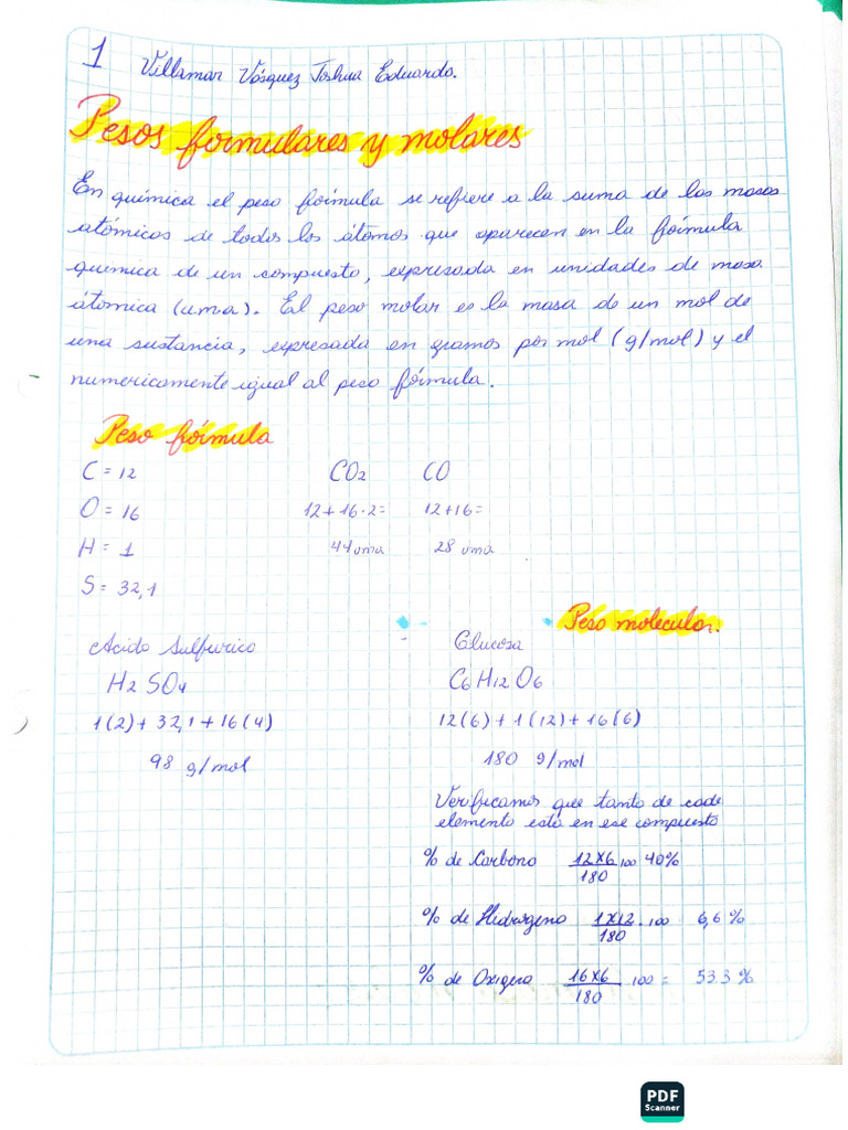 Resumen de Exposiciones de Química 1,2 y 3 Joshua Villamar | PDF