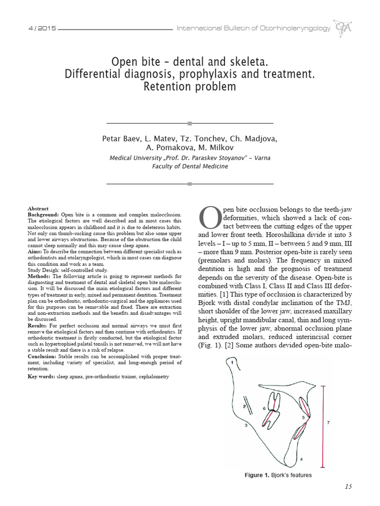 Open Bite - Dental and Skeletal Differential Diagn(1) | PDF ...