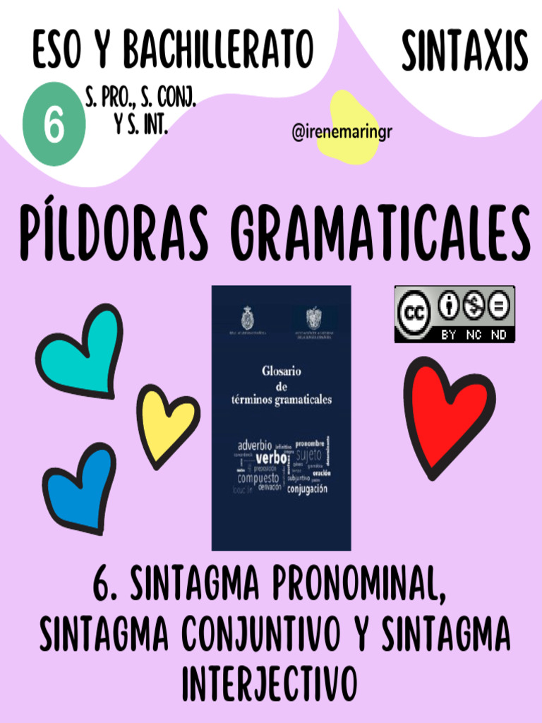Píldoras Gramaticales. Sintagma Pronominal, Sintagma Conjuntivo y ...