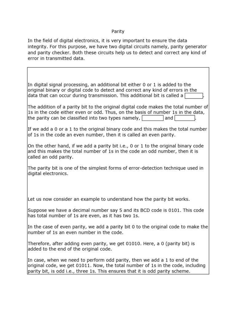 Parity | PDF | Arithmetic | Computer Engineering