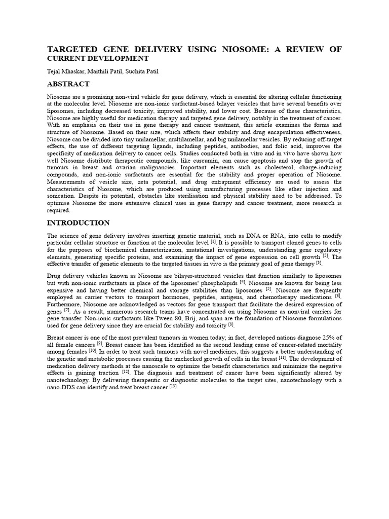 Tejal Mhaskar Article | PDF | Liposome | Cell Membrane