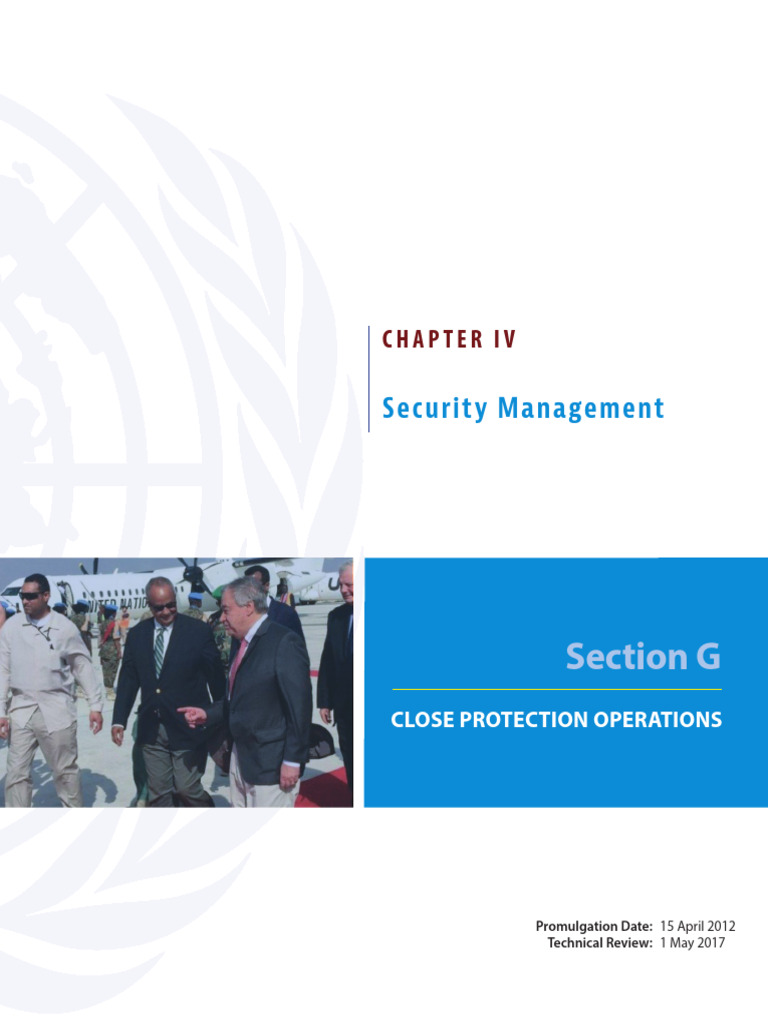 SPM - Chapter IV - Section G - Close Protection Operations 1 | PDF ...
