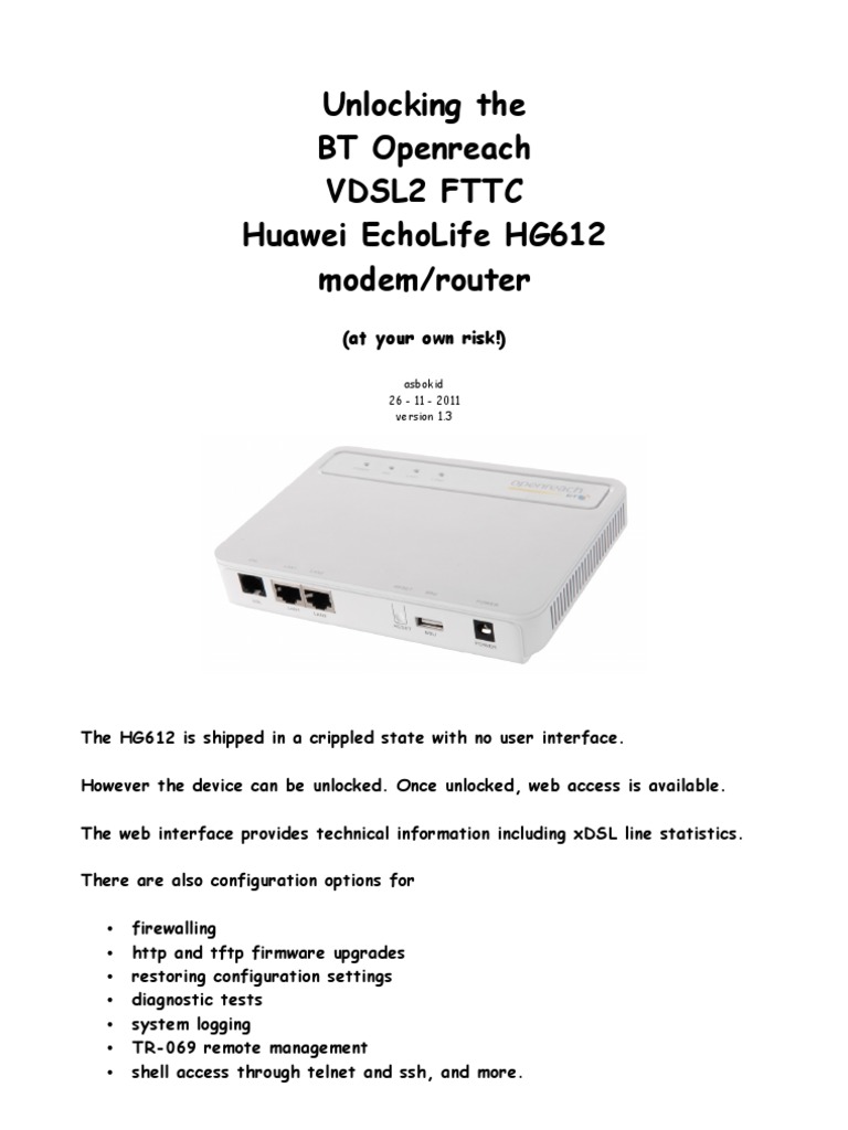 Tech Enthusiasts: Unlock Your HG612 | PDF | Modem | Web Page