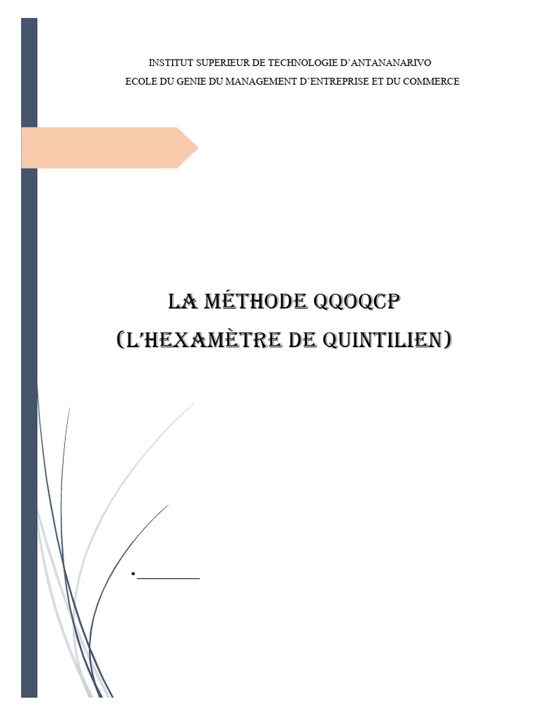 Méthode QQOQCP : Analyse et Application | PDF | Gestion de projet