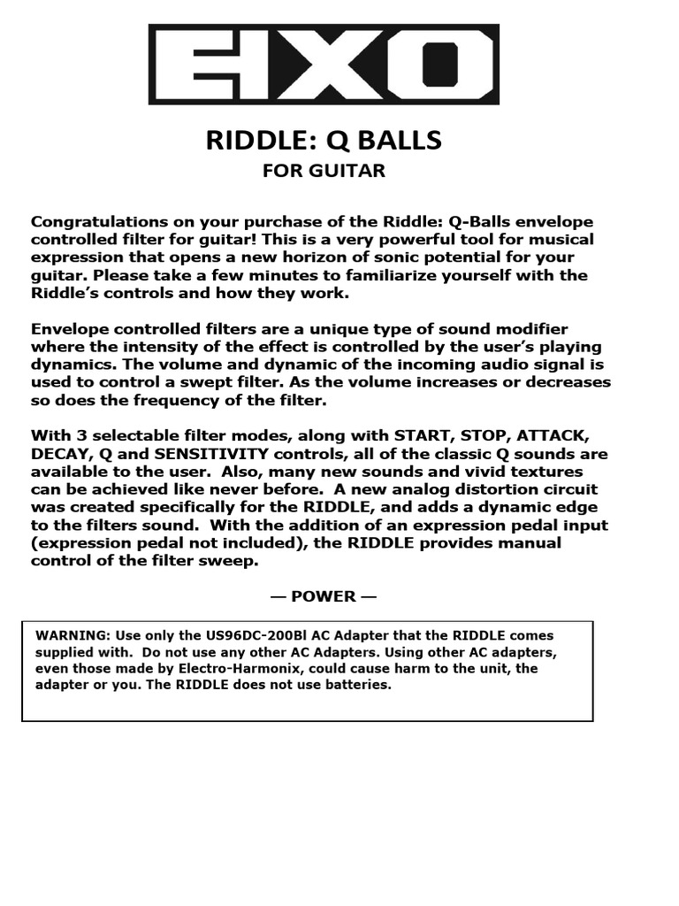 Riddle Manual | PDF | Filter (Signal Processing) | Distortion