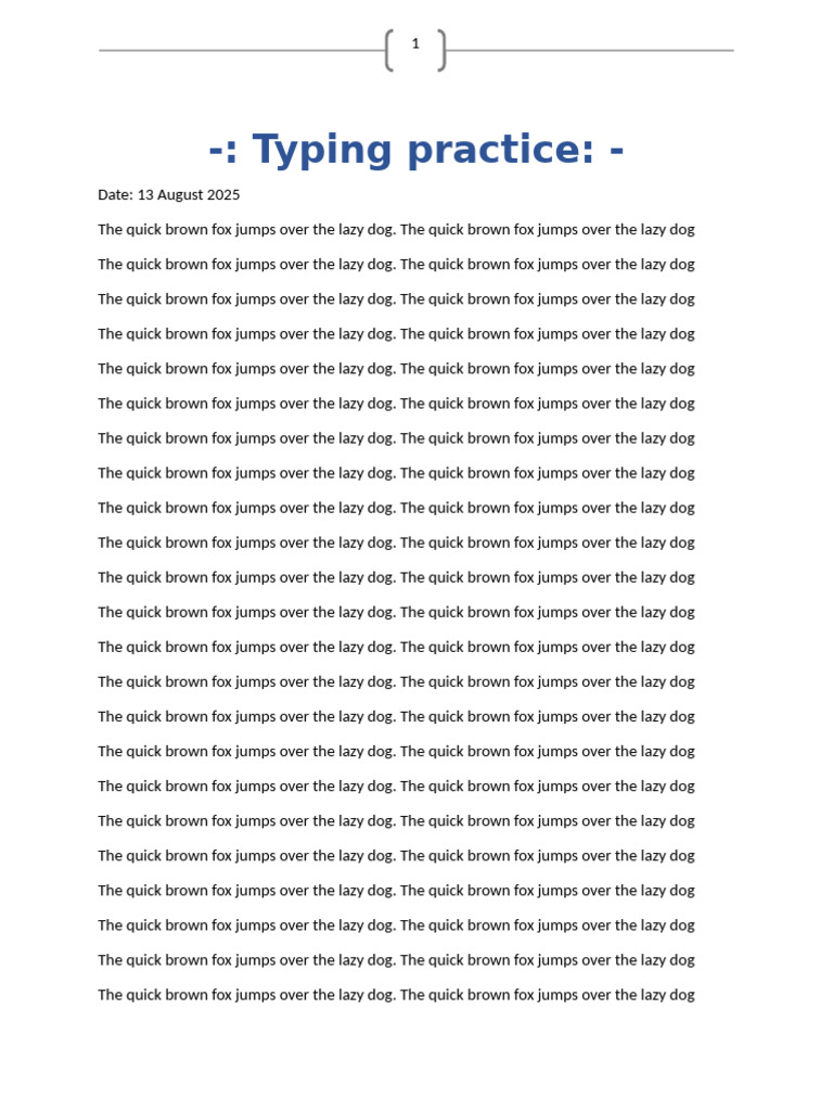 Typing Practice | PDF
