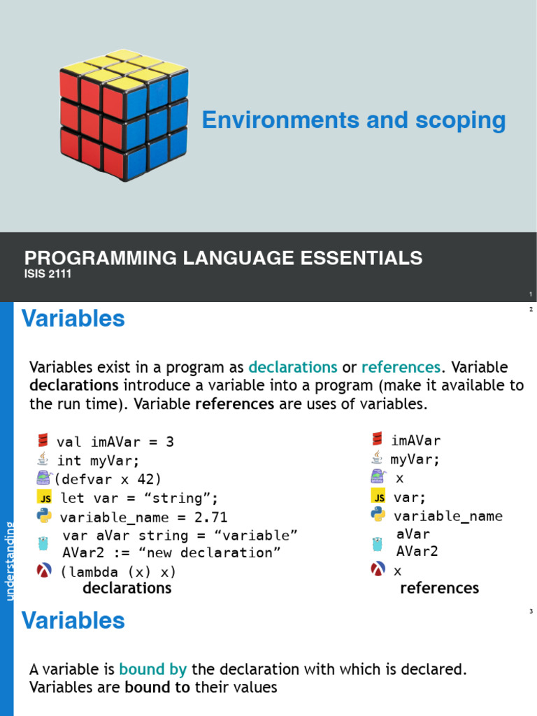 14 Environments Scoping | PDF | Scope (Computer Science) | Variable ...