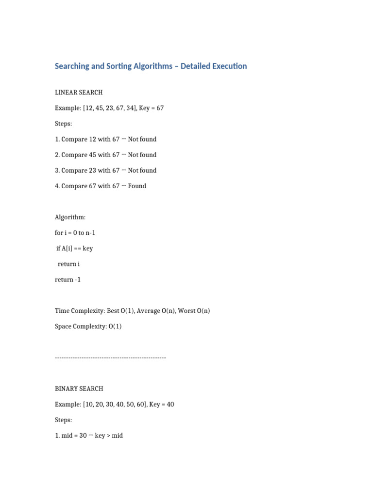Searching and Sorting Algorithms (1) | PDF