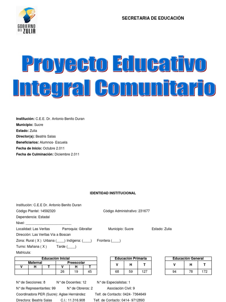 C.E.E. Dr. Antonio Benito Duran | PDF | Jardín de infancia | Educación ...