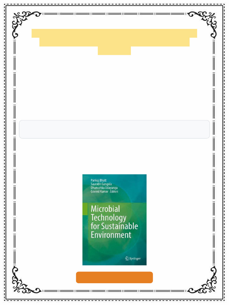 Microbial Technology for Sustainable Environment updated 2025 eBook ...