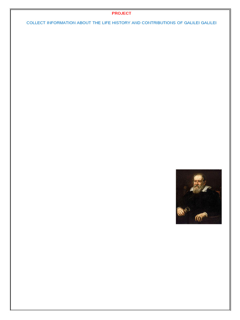 Galileo Galilei: Life and Contributions | PDF | Galileo Galilei ...