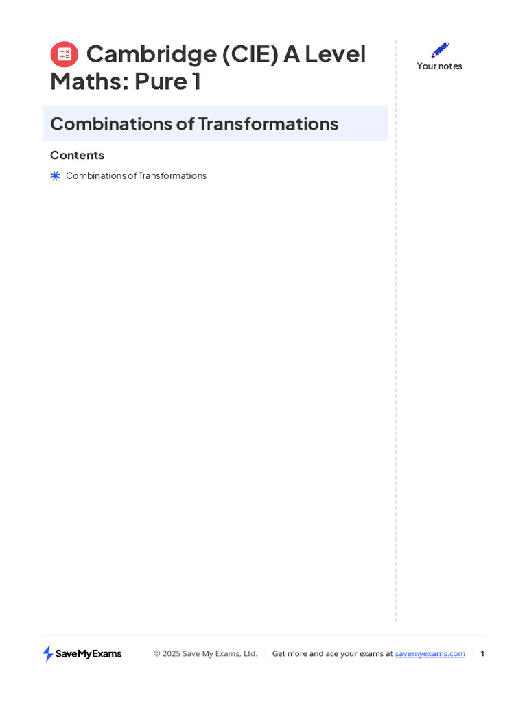 Combinations of Transformations | PDF | Asymptote | Mathematical Concepts