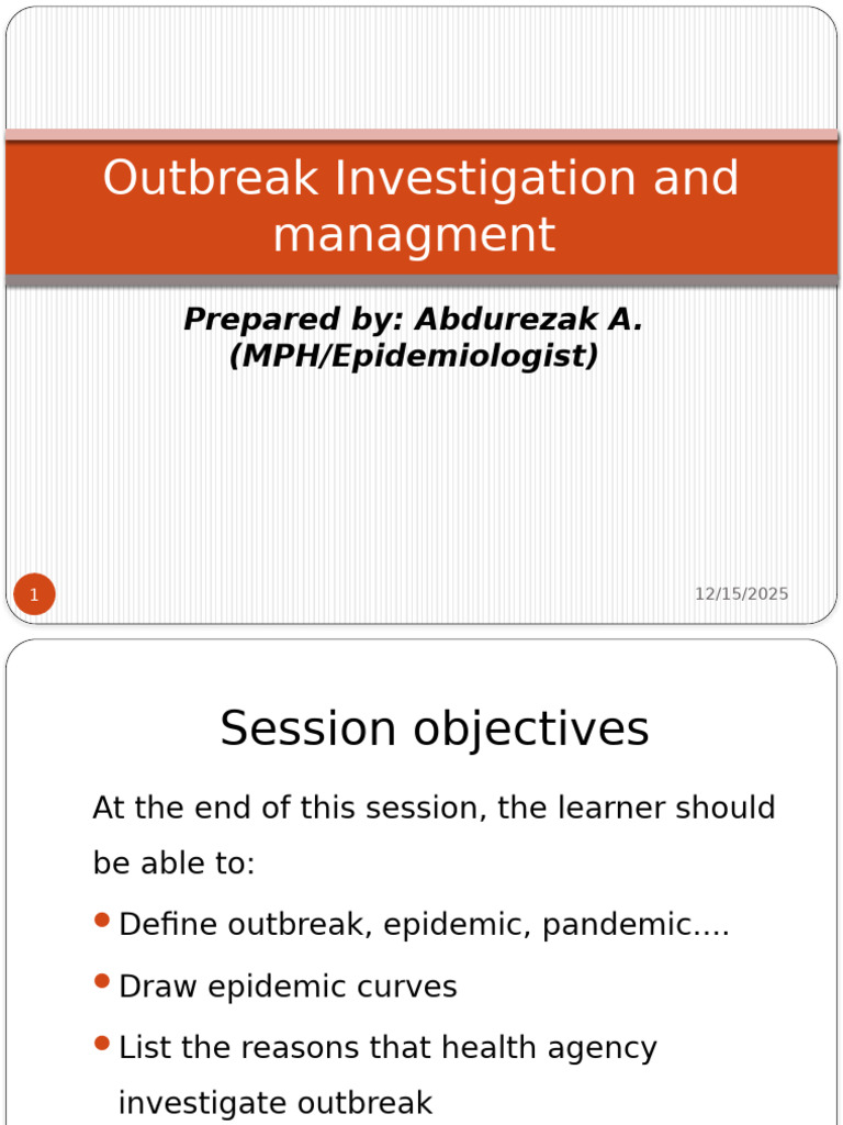 Outbreak Investigation Essentials | PDF | Epidemics | Epidemiology