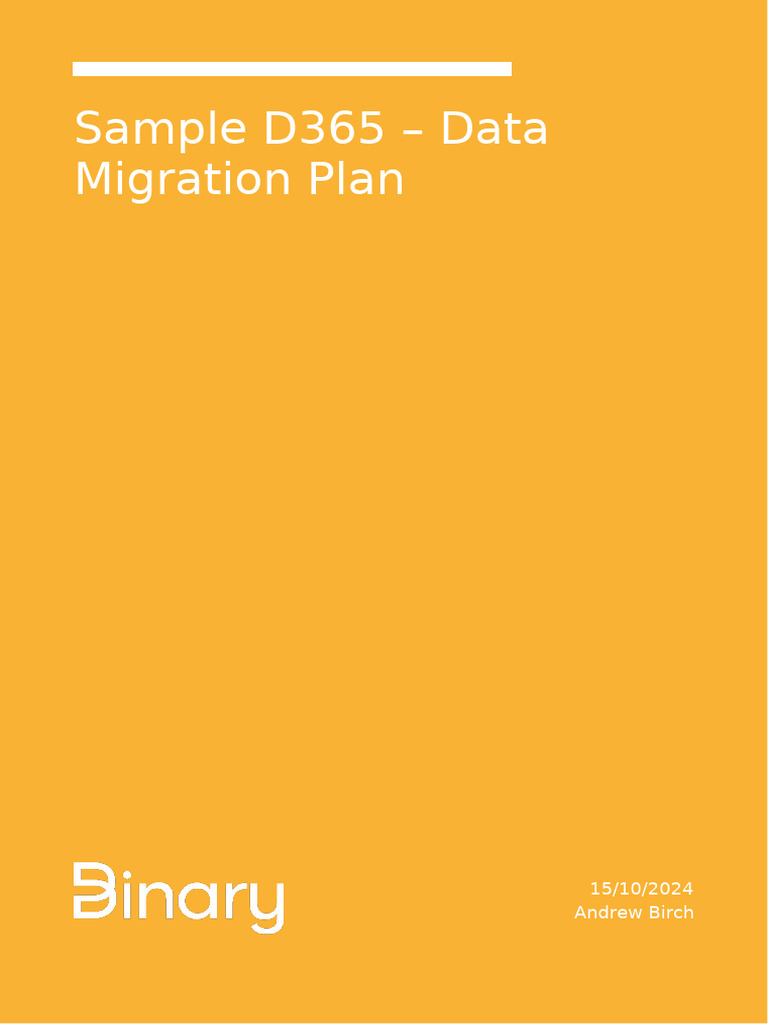 D365 Data Migration Plan Overview | PDF | Databases | Data