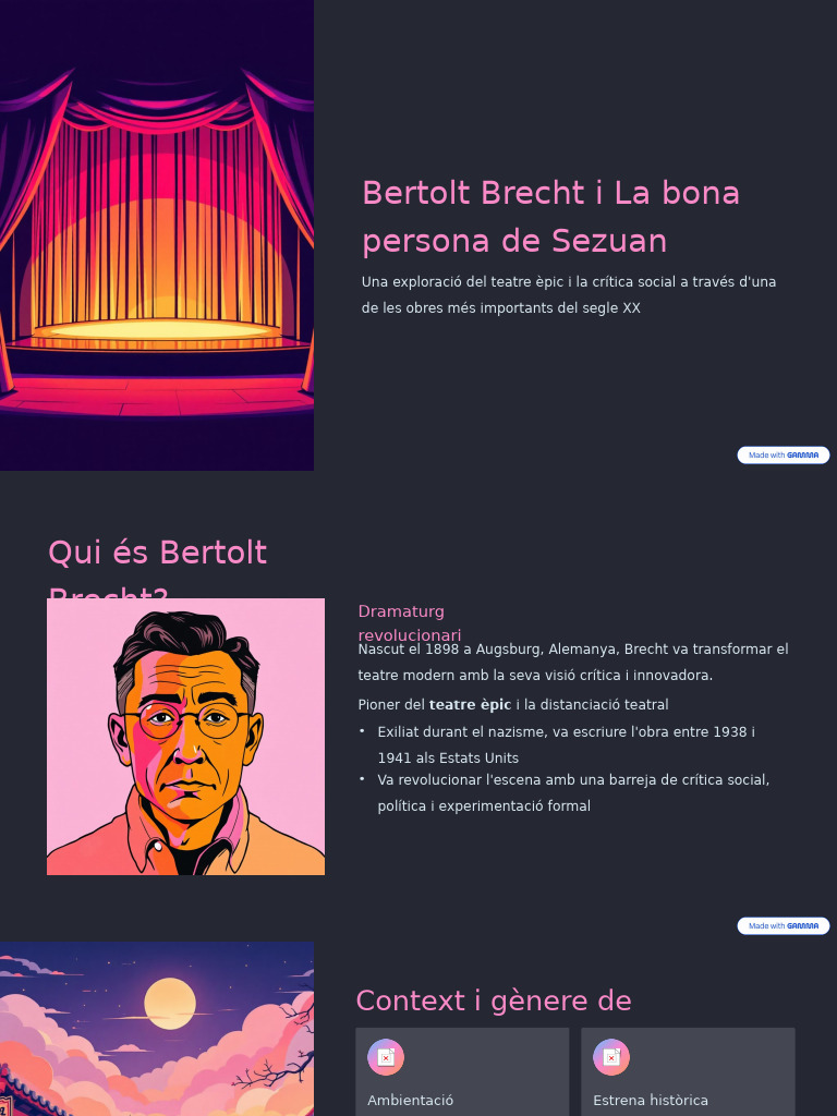 Bertolt Brecht I La Bona Persona de Sezuan | PDF
