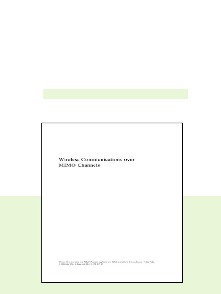 Wireless Communications Over Mimo Channels Applications To Cdma and ...