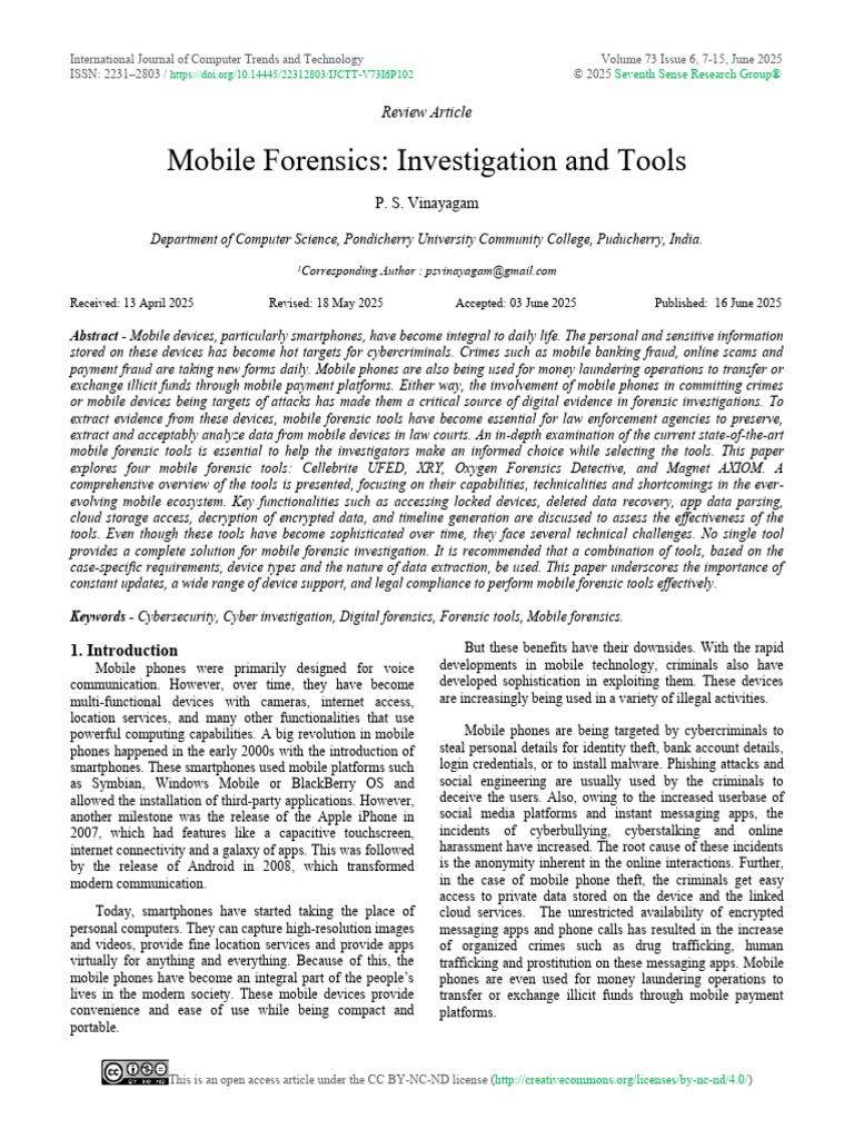 Mobile Forensics: Tools & Techniques | PDF | Digital Forensics | Smartphone