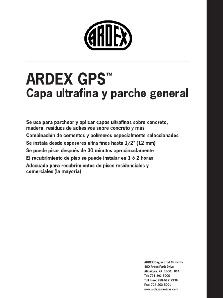 Ficha Tecnica ARDEX-GPS | PDF | Hormigón | Revestimiento