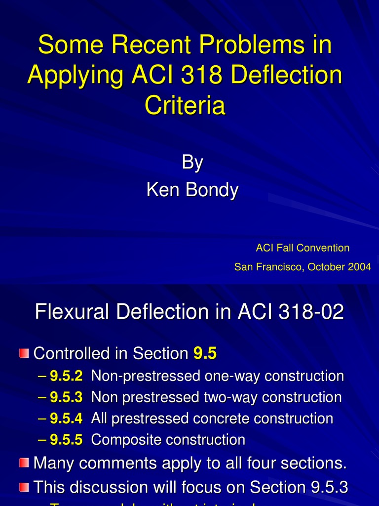 Defining Deflection: Issues with Applying ACI 318 Deflection Criteria ...