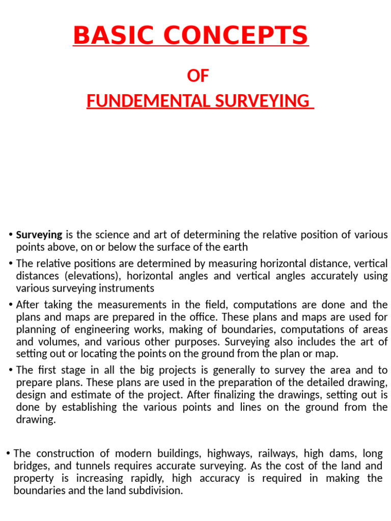 Fundamental Surveying Concepts Explained | PDF | Surveying | Azimuth