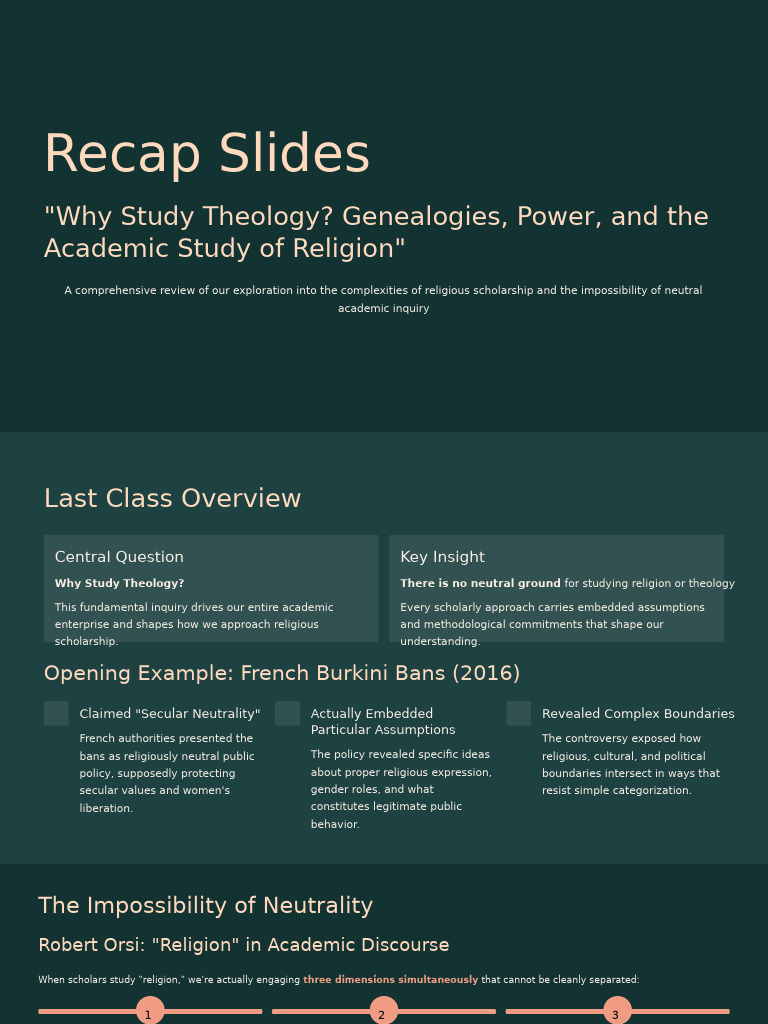 FCR - Recap Slides Class 1 | PDF | Theology | Methodology
