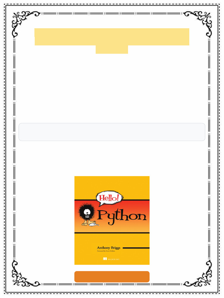 Hello Python 1st Edition Anthony S. Briggs ebook fully hyperlinked ...