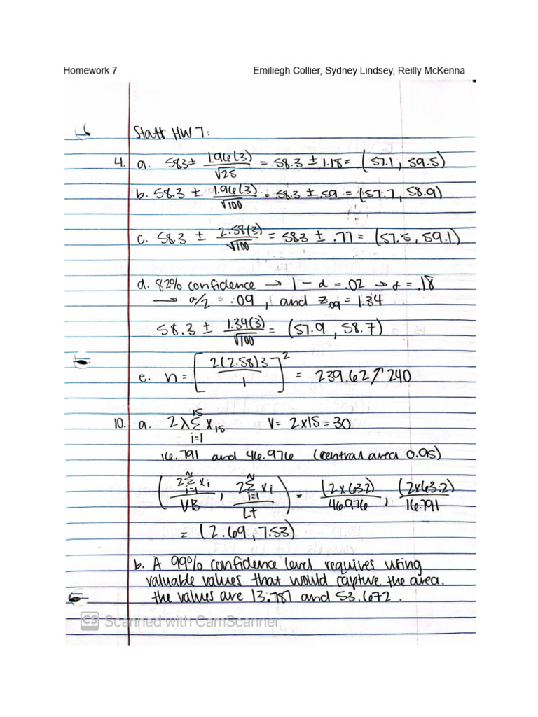 Homework 7 Emiliegh Collier, Sydney Lindsey, Reilly Mckenna | PDF