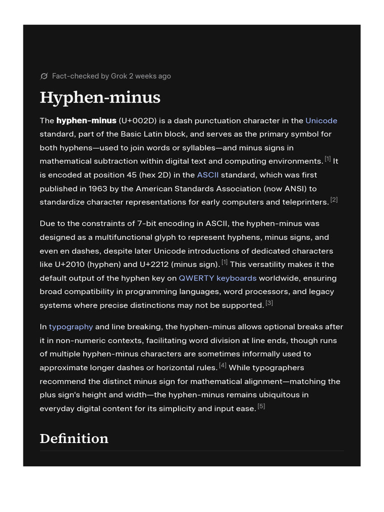 Hyphen Minus | PDF | Ascii | Character Encoding