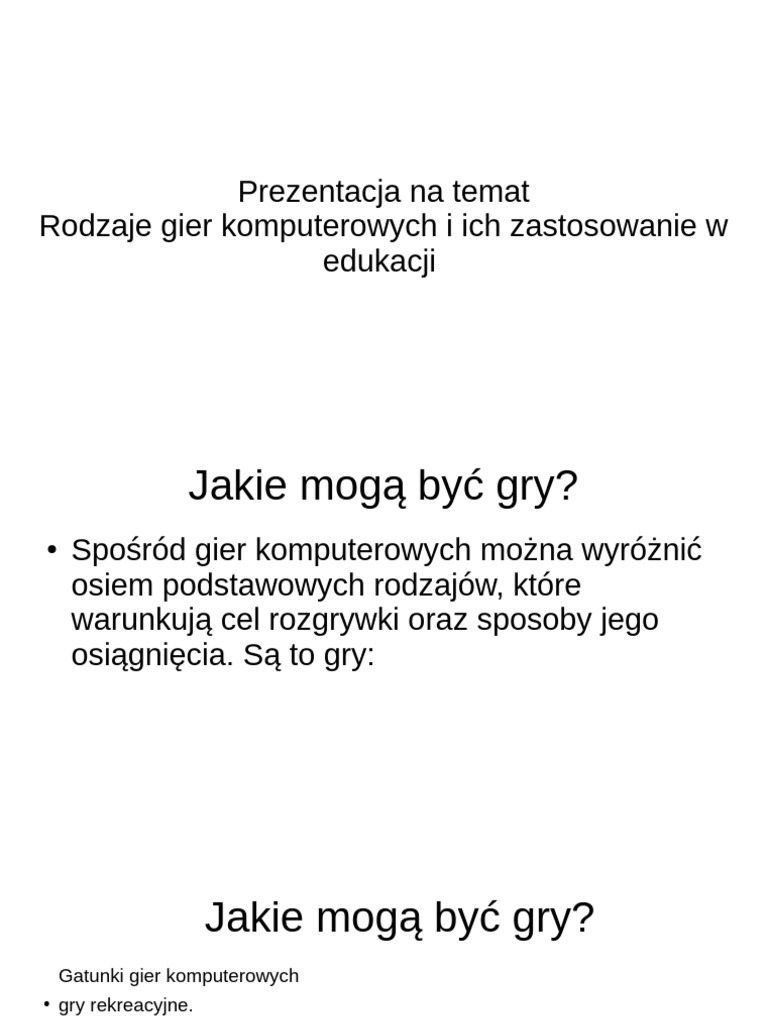Rodzaje Gier | PDF