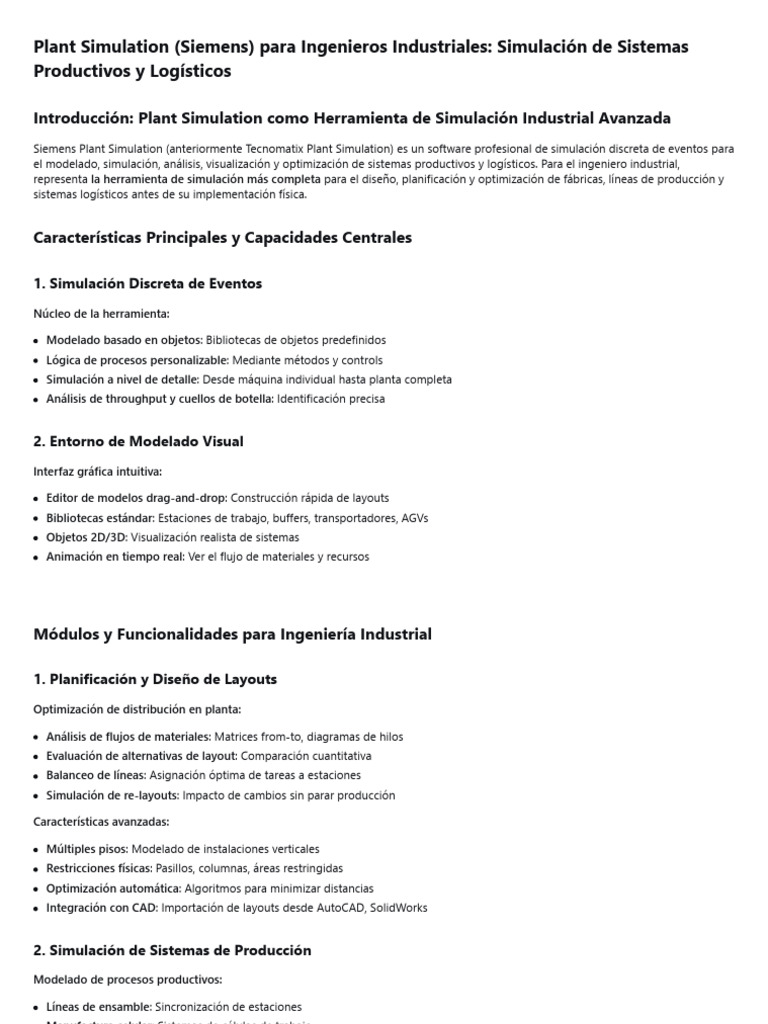 Curso de Plant Simulation (Siemens) de Simulación | PDF | Inteligencia ...