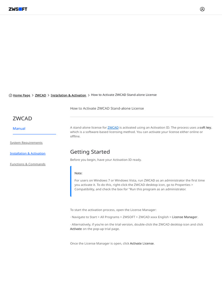 Activate ZWCAD Stand-alone License Guide | PDF | Microsoft Windows ...