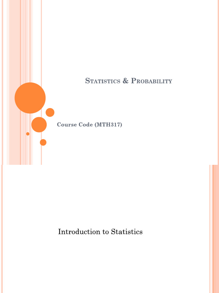 Lect 1 - Introduction To Statistics | PDF