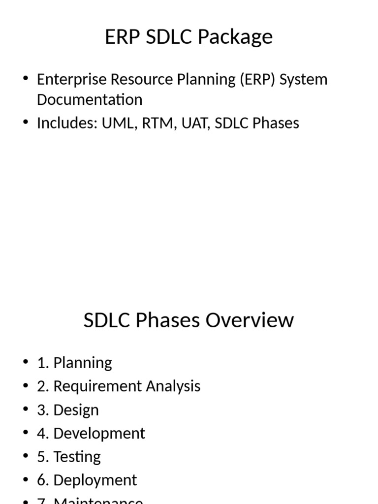 Erp SDLC Package | PDF