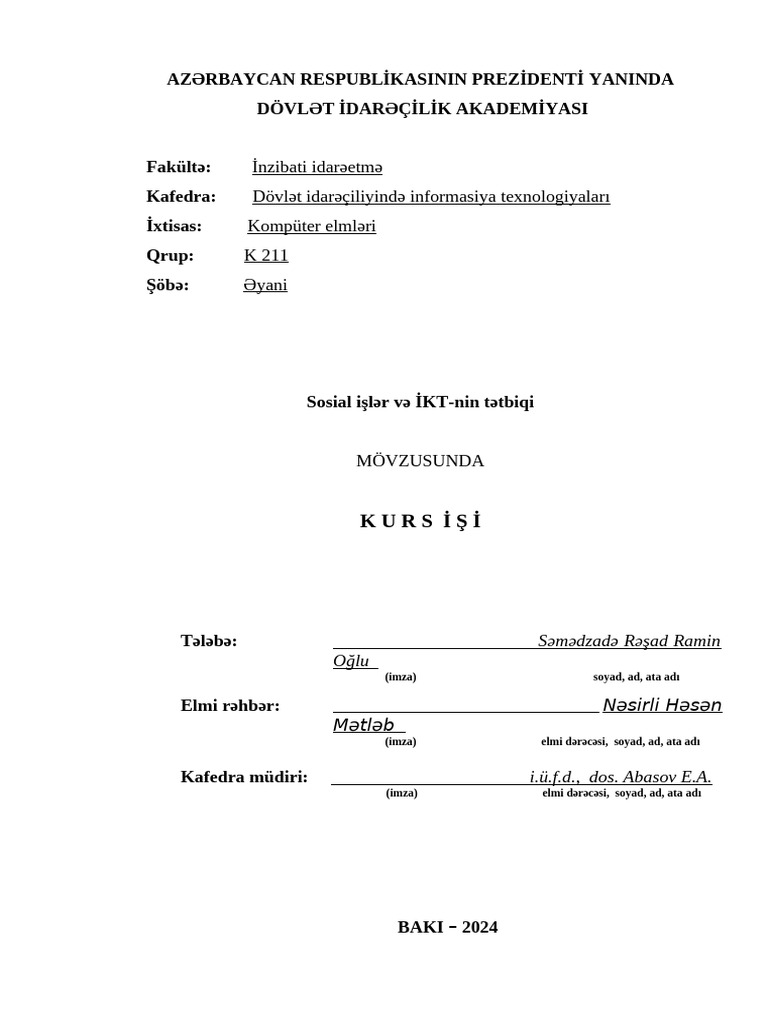 Reshad Kurs Işi (Son) | PDF