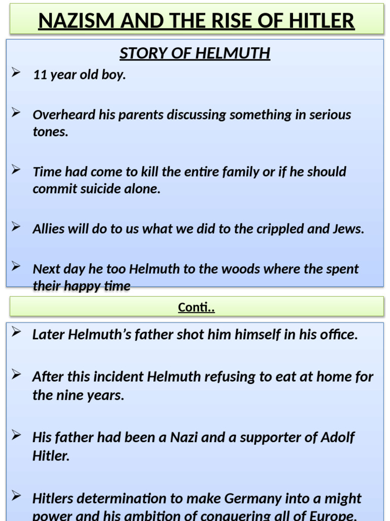 Helmuth's Story: Nazism and Hitler's Rise | PDF | Nazi Germany | Adolf ...