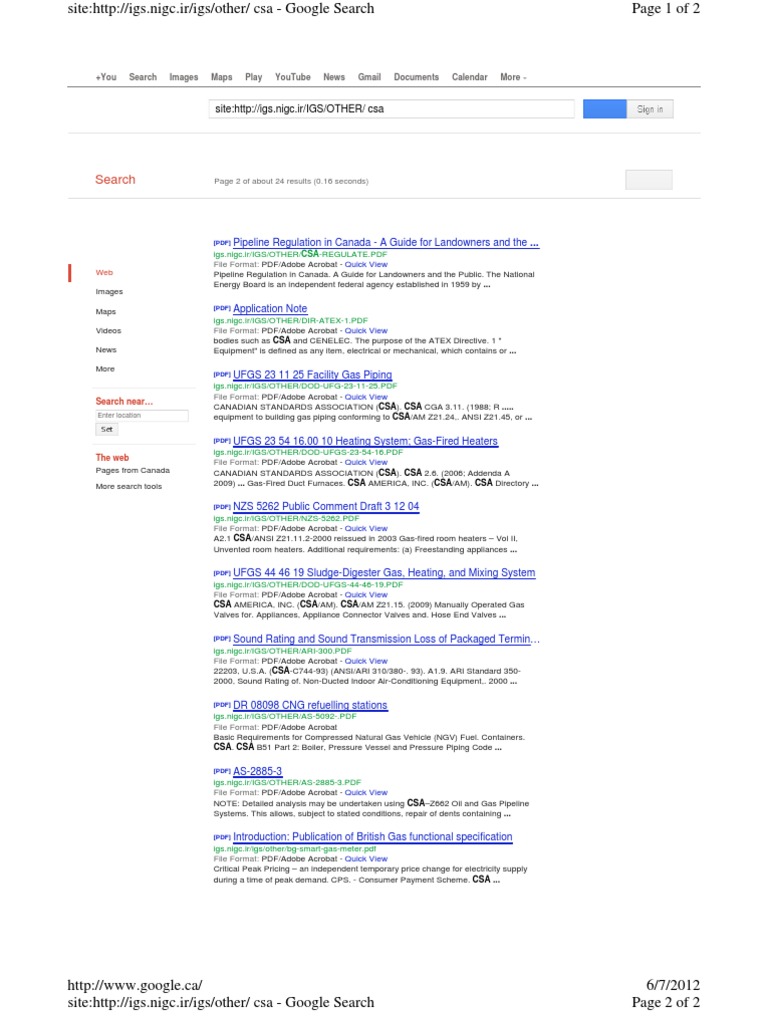 Website For CSa Standards | PDF | Natural Gas | Energy And Resource