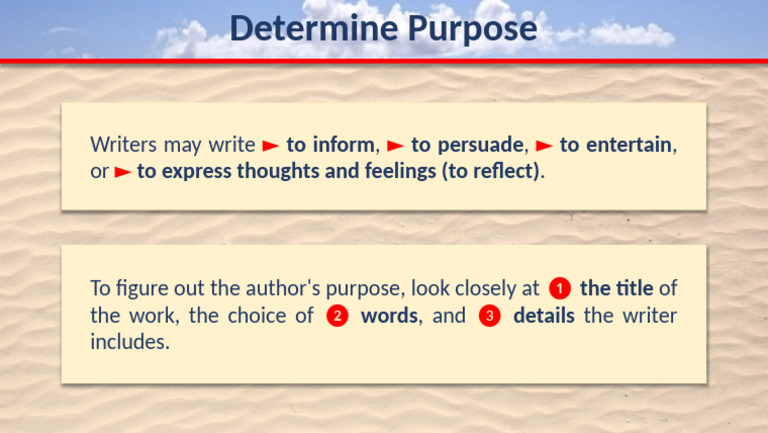 Identifying Author's Purpose in Writing | PDF
