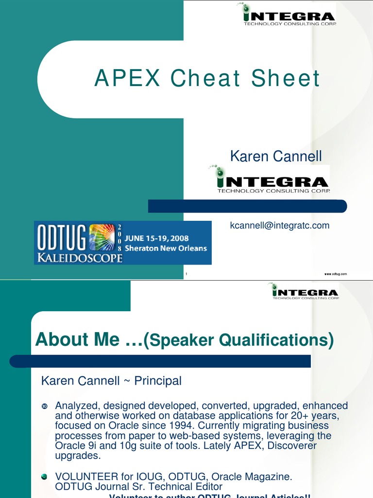 Oracle Application Express Cheat Sheet | PDF | Parameter (Computer ...