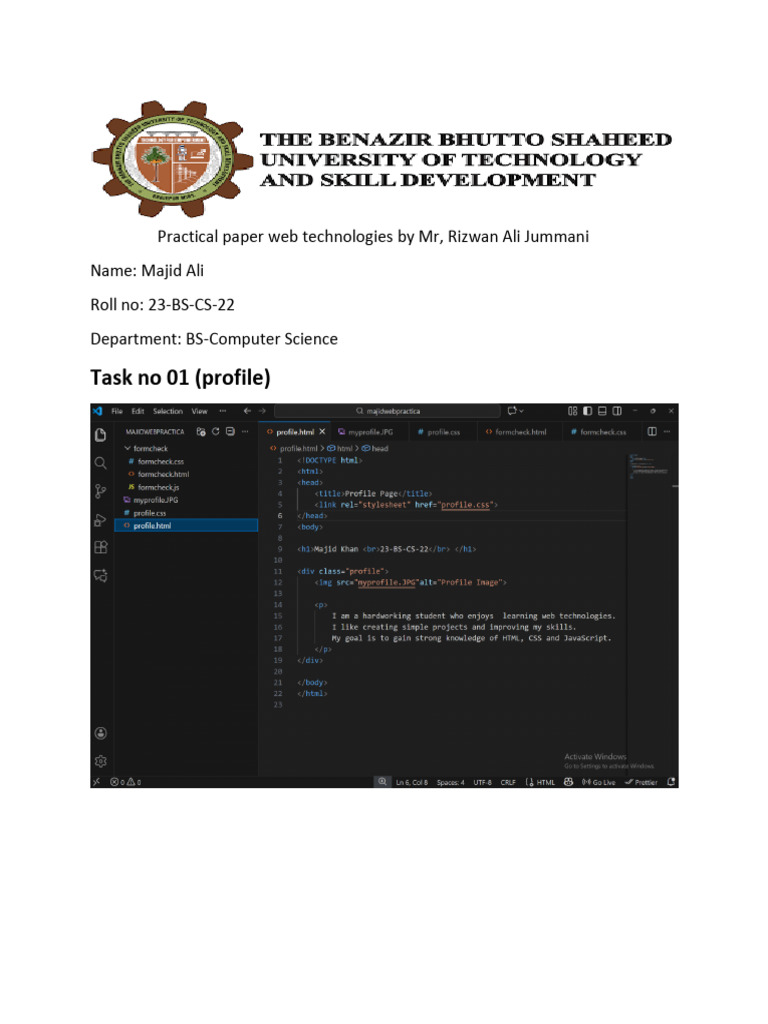 Practical Paper Web Technologies by Majid Ali | PDF