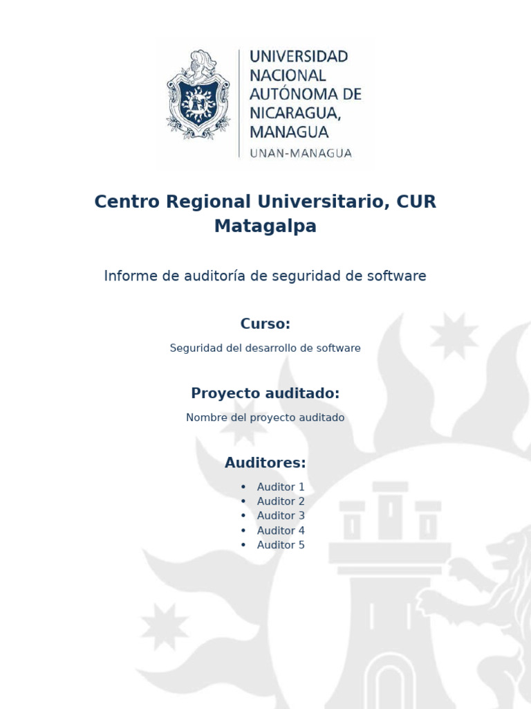 Auditoría de Seguridad de Software CUR | PDF | Software | Auditoría