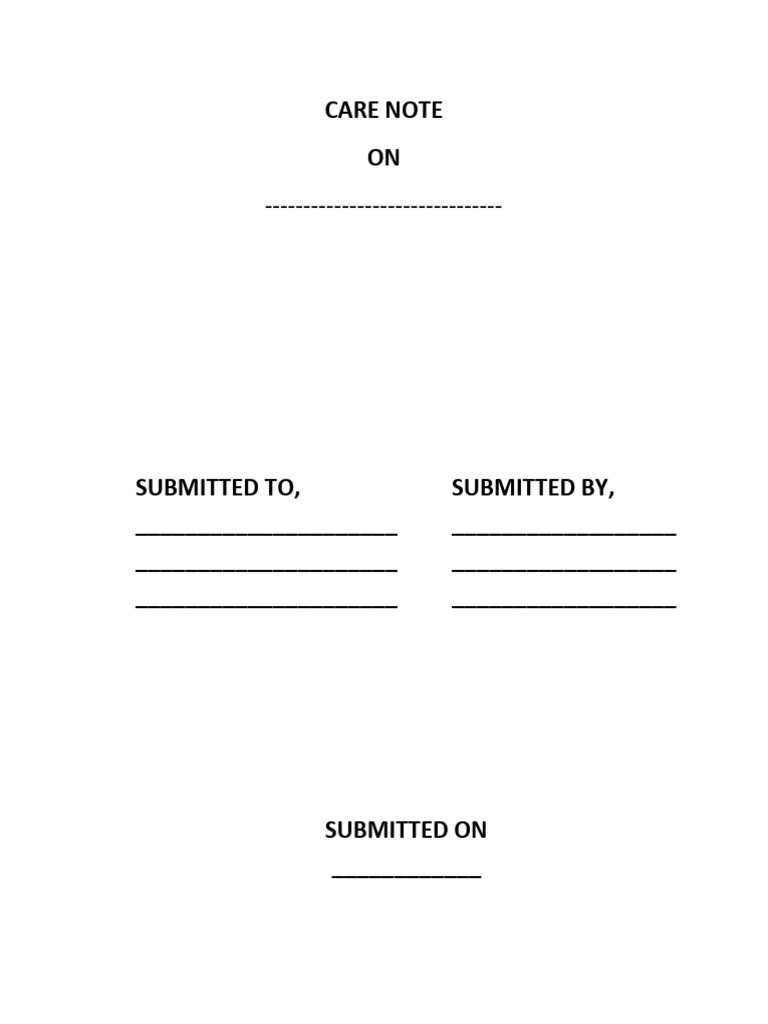 Care Note Format | PDF | Medical Specialties | Diseases And Disorders
