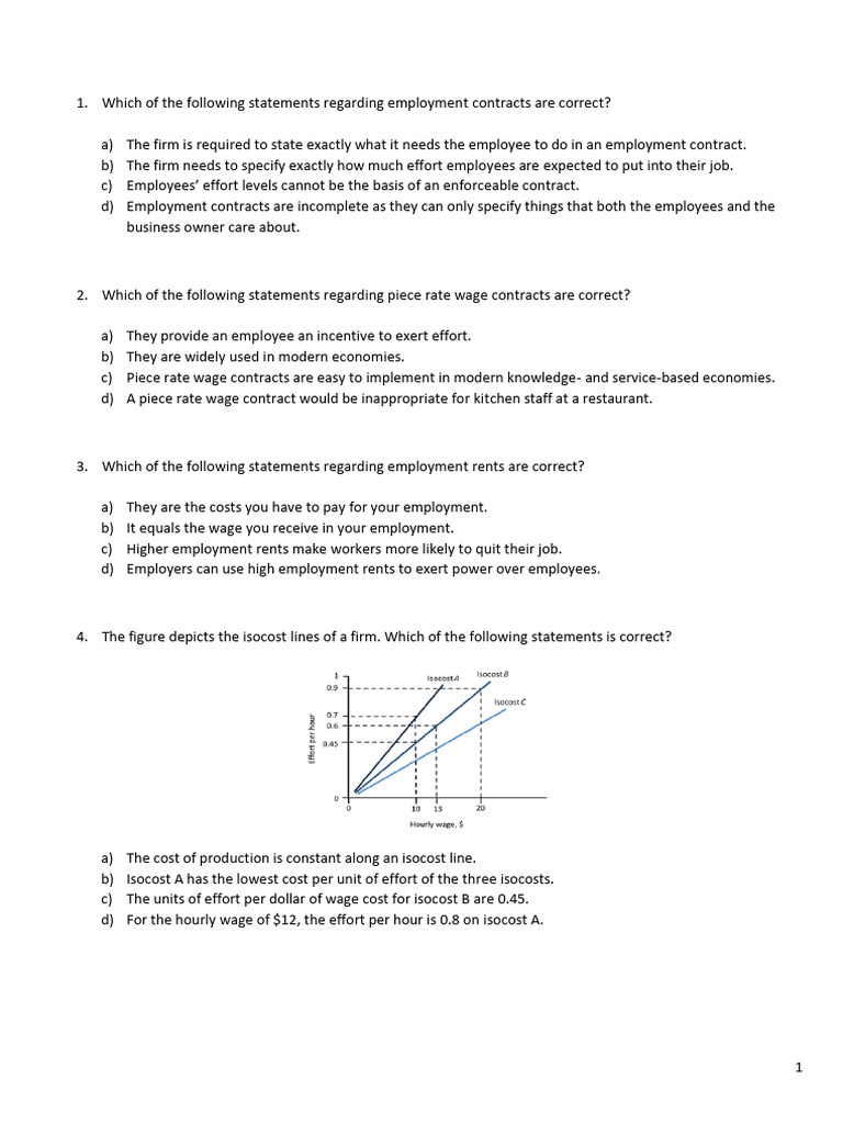 Employment Contracts and Wage Structures | PDF | Economic Surplus | Demand