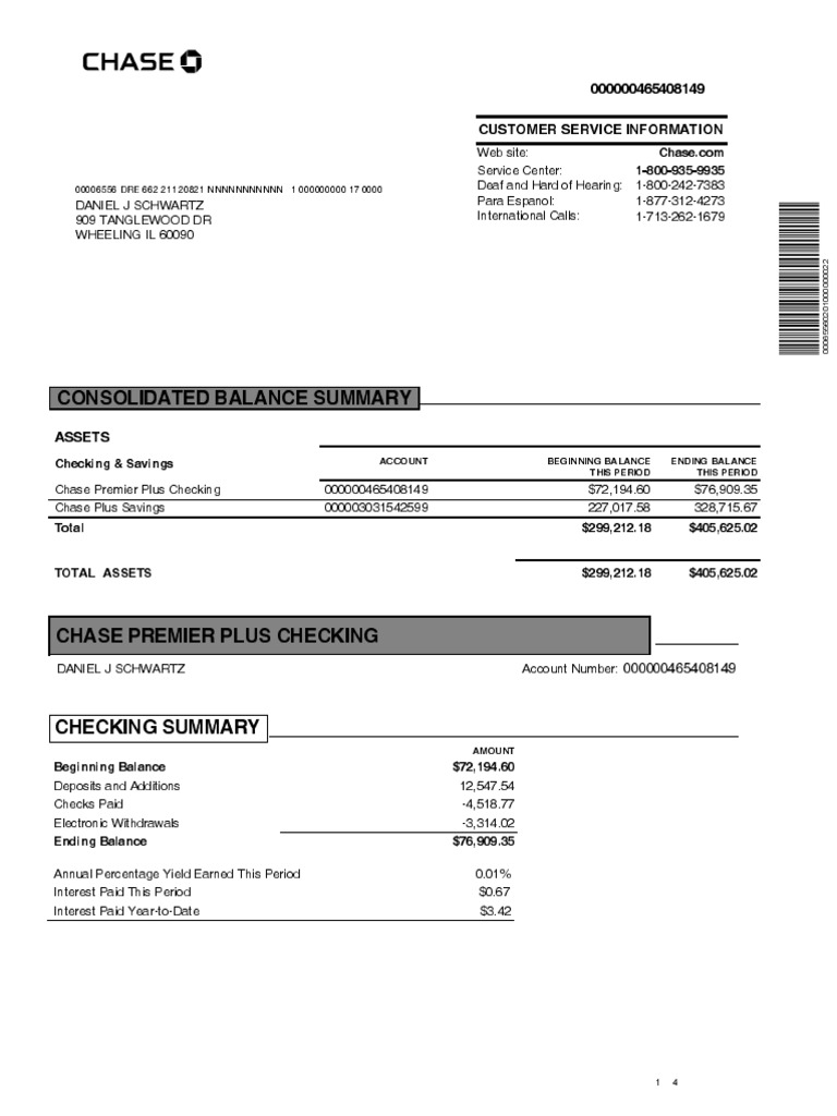 Chase Account Statement Summary | PDF | Transaction Account | Overdraft